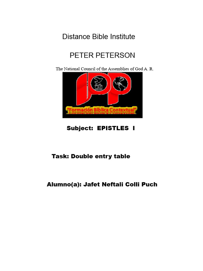 Double-Entry Table | PDF | Paul The Apostle | Saint Timothy
