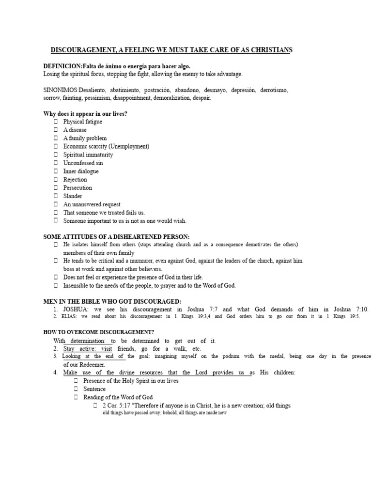 TEACHING ABOUT DISCOURAGEMENT.docx | PDF | Jesus | Logos (Christianity)