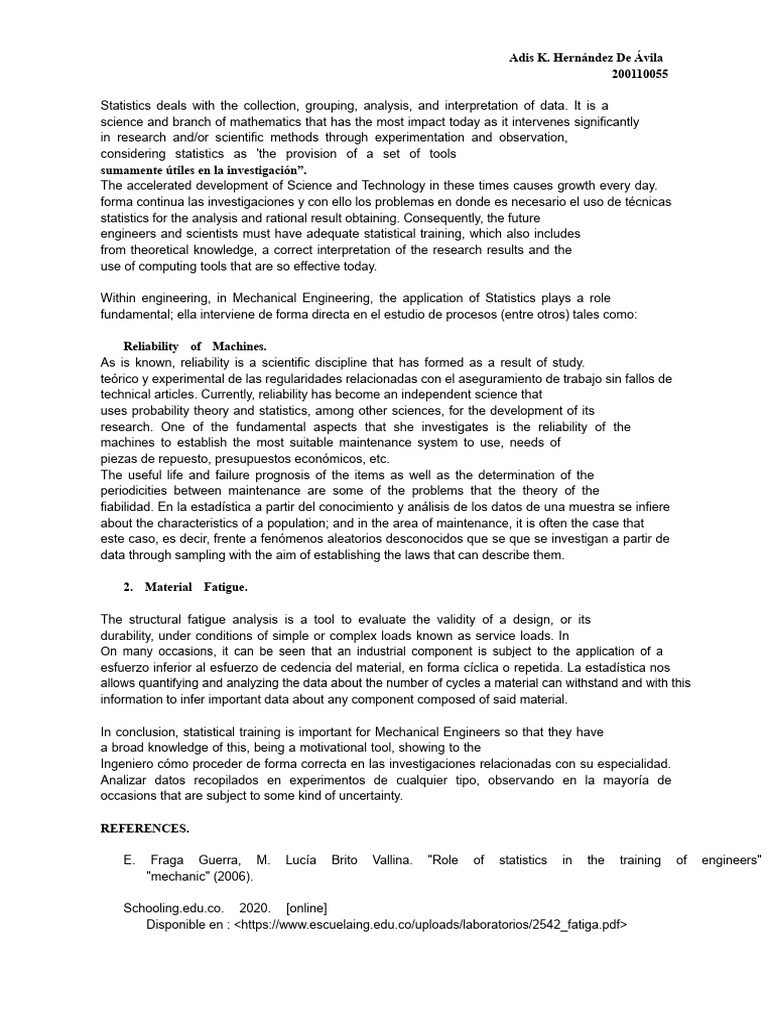 Statistics in Mechanical Engineering | PDF | Statistics | Science