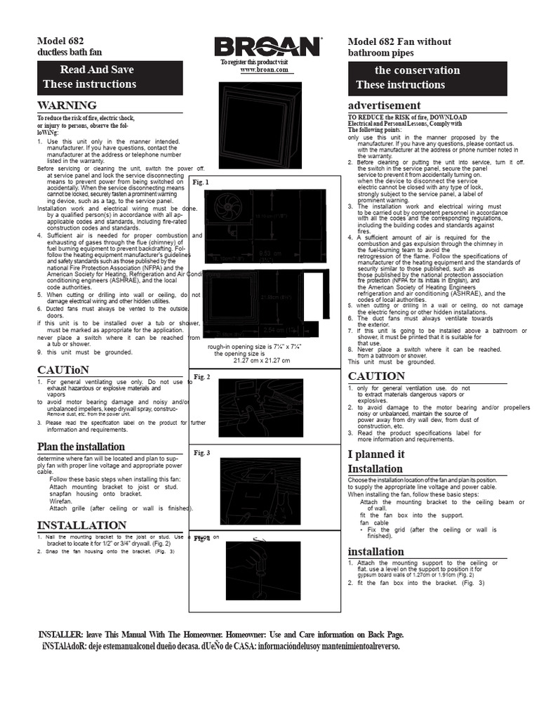 Broan 682 Odor Extractor Catalog | PDF | Chimney | Firefighting