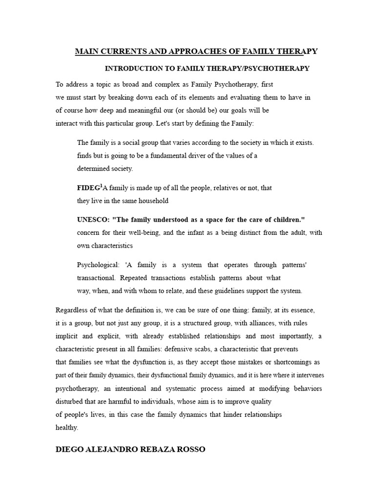 Main Currents and Approaches of Family Therapy | PDF | Psychotherapy ...