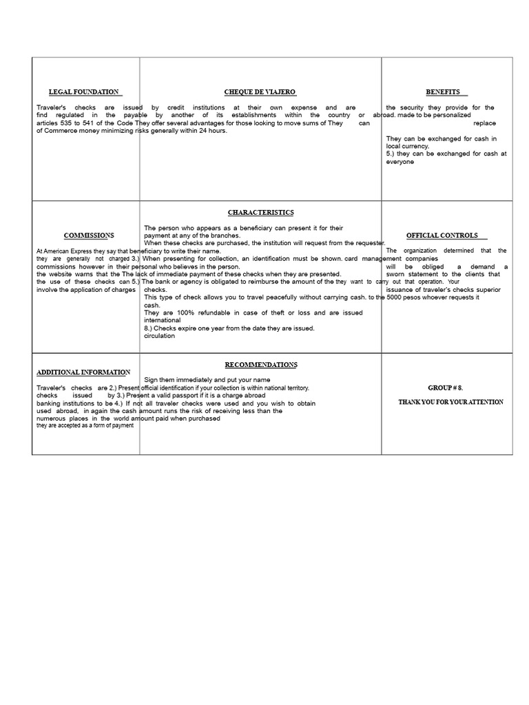 Benefits and Features of Traveler's Checks | PDF | Cheque | Banks