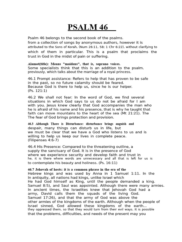 Understanding Psalm 46: Trust in God | PDF | Samuel | Psalms