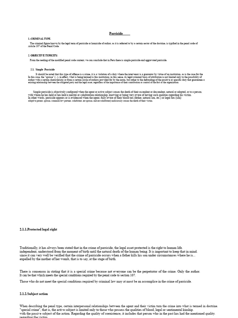 Understanding Parricide in Peru | PDF | Crimes | Crime & Violence