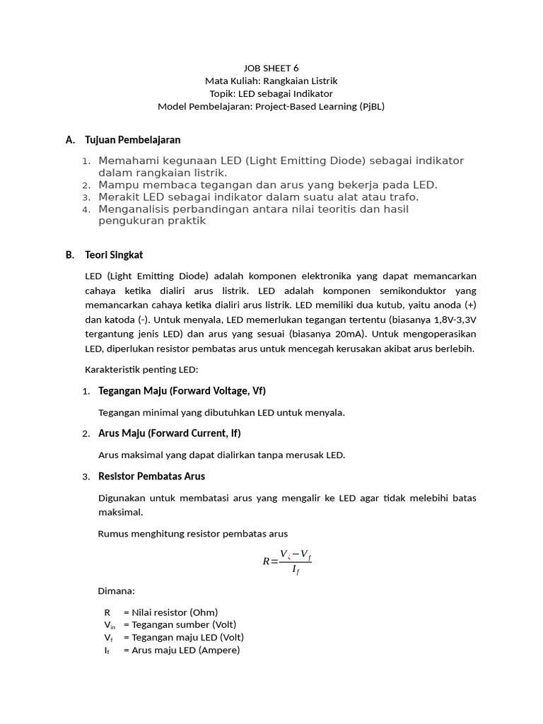 Merakit LED sebagai Indikator Listrik | PDF