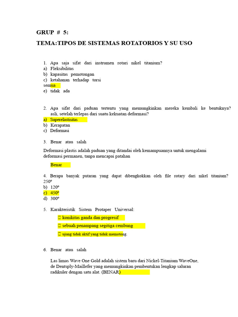 Sistem Rotatori Nikel Titanium dan Karakteristiknya | PDF