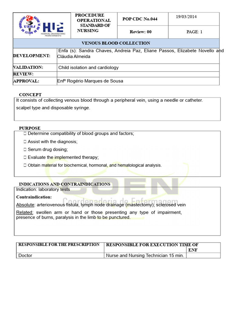 Model 3-Pop Cdc. 044.venous Blood Collection PDF | PDF | Vein ...