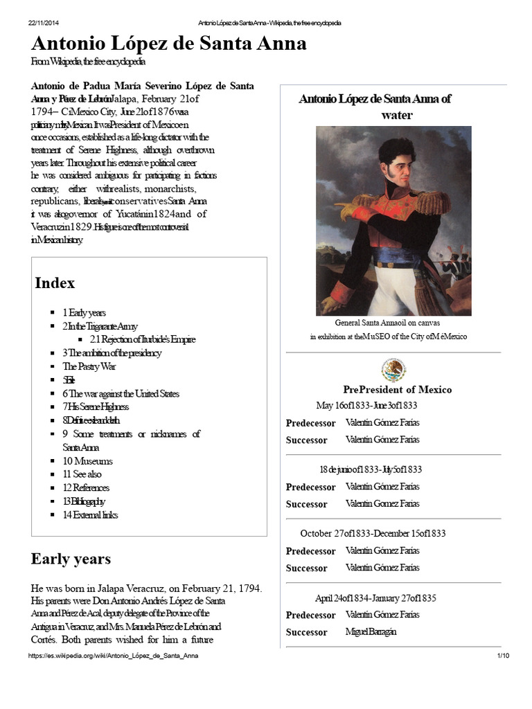 Antonio López de Santa Anna Overview | PDF | Mexico