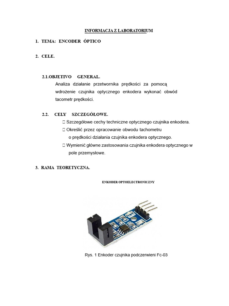 Raport Enkoder Optyczny 1 | PDF