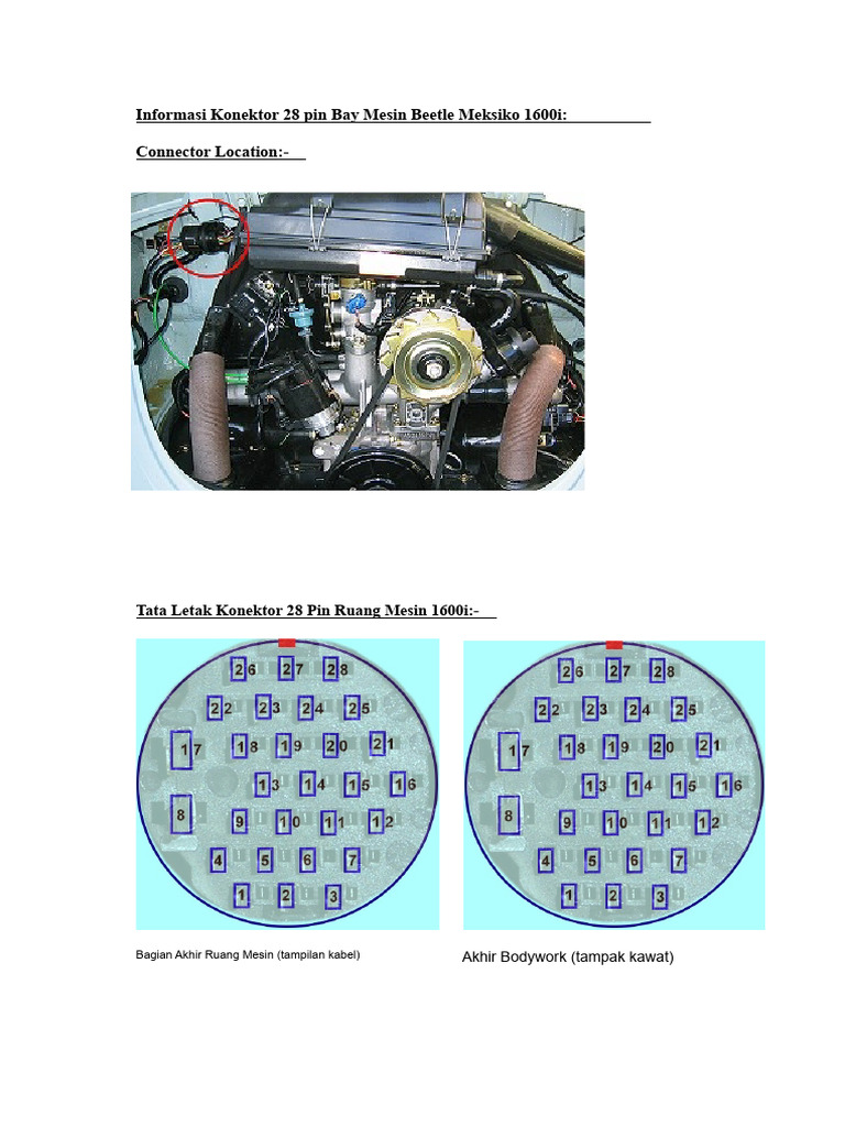 Pinout Konektor 28 Pin Ruang Mesin 1600 I | PDF