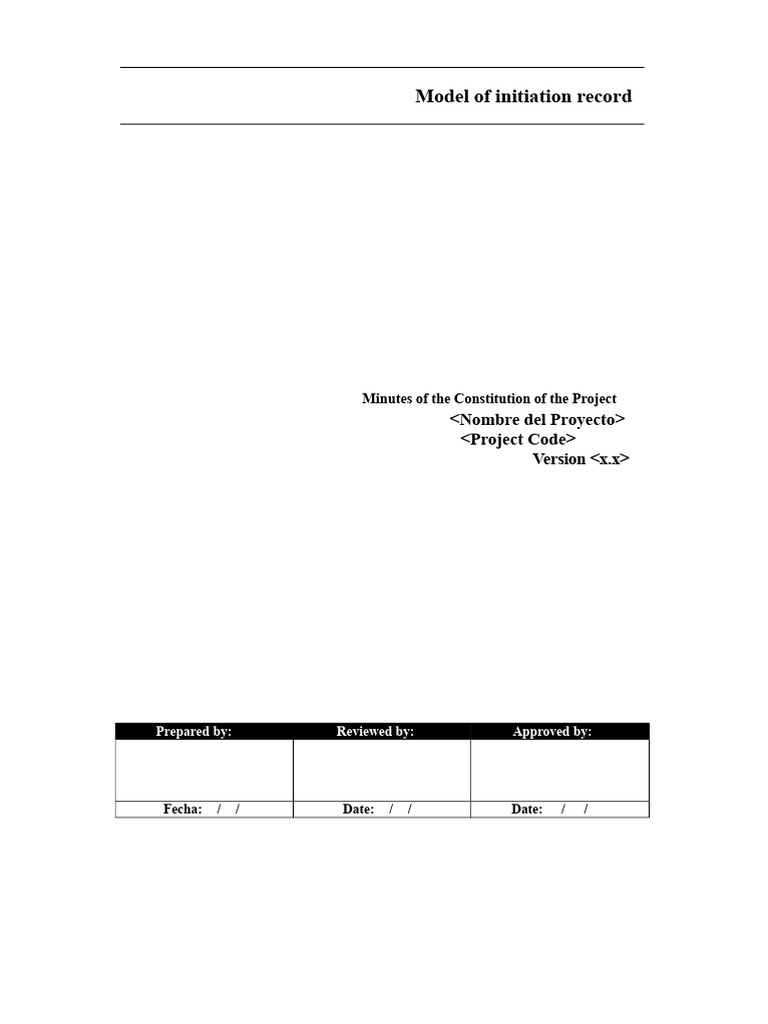 Model of Initiation Act | PDF | Project Management | Computing
