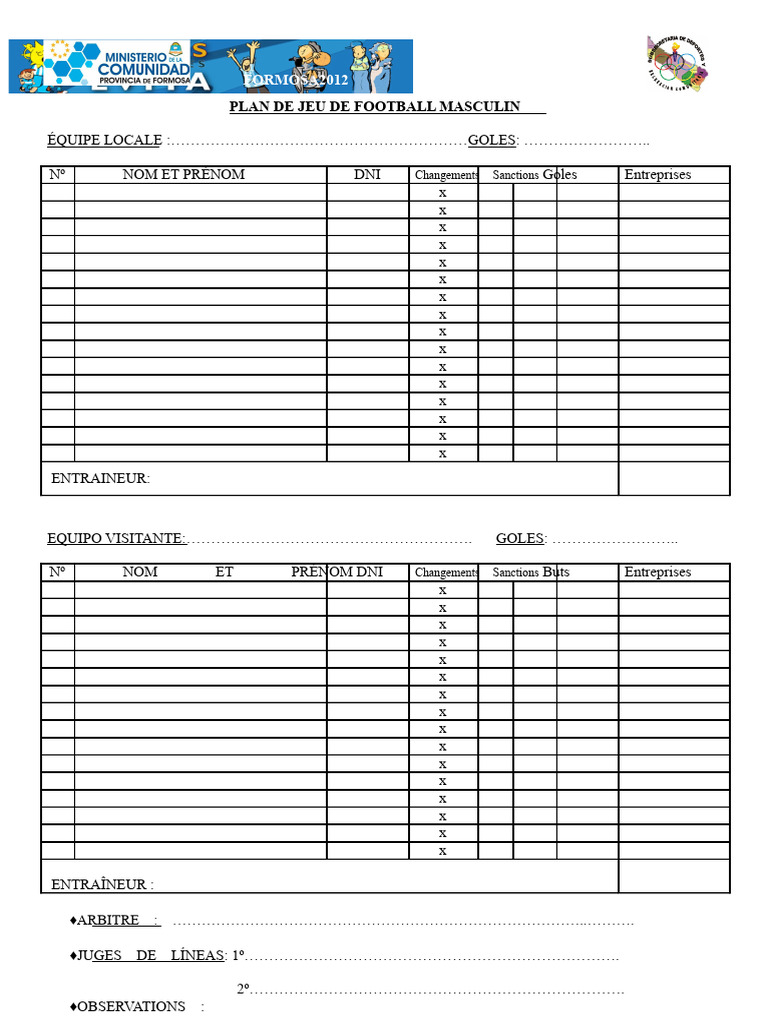 Feuille de Match de Football | PDF