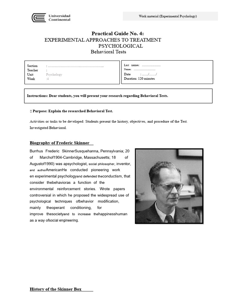 Behavioral Tests in Experimental Psychology | PDF | Reinforcement ...