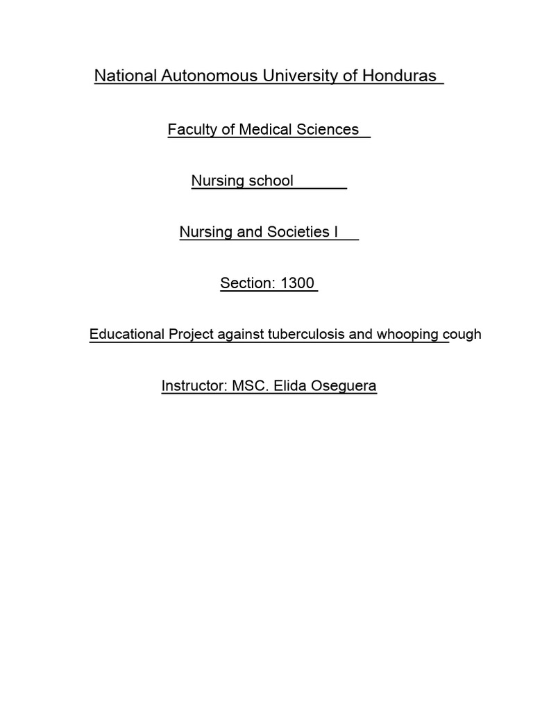 Project | PDF | Tuberculosis | Cough