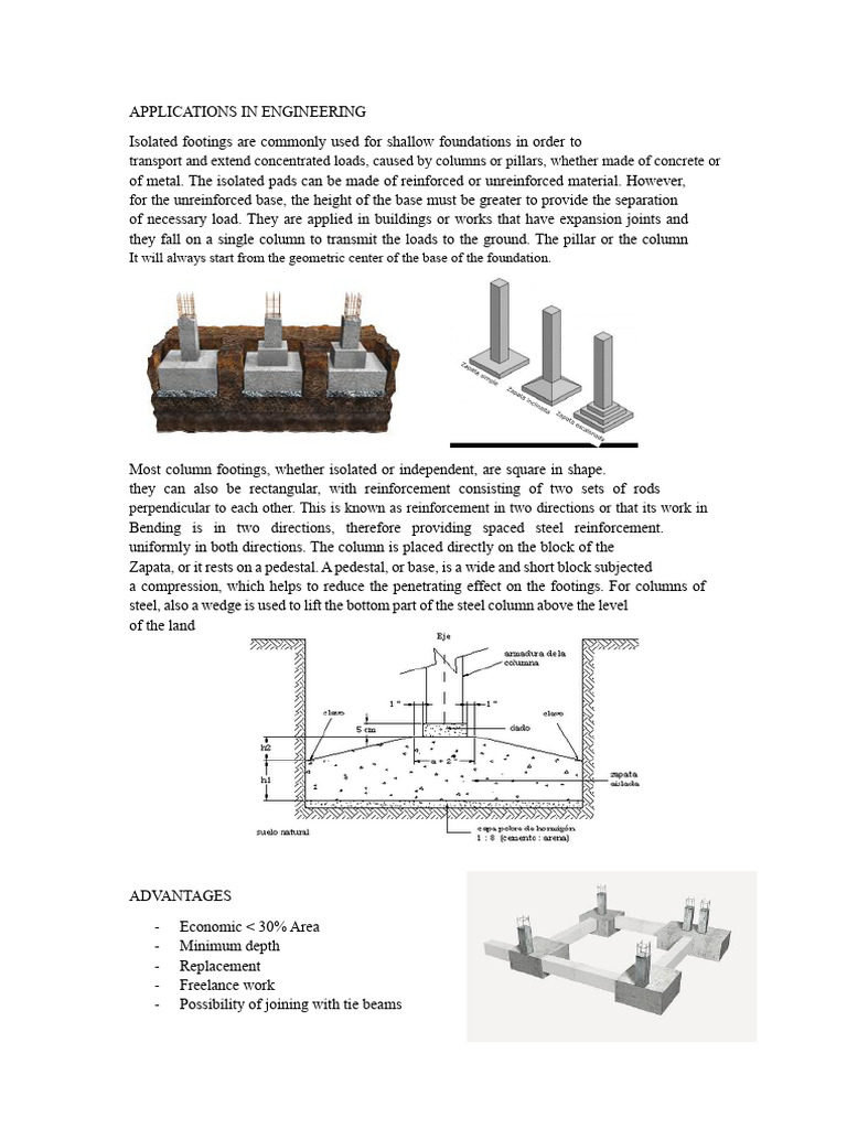 Isolated Footings Applications in Engineering | PDF | Column ...