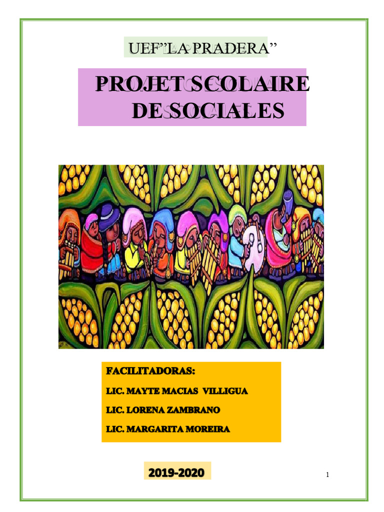 Projet Scolaire de Savoirs Ancestraux de 2ème Année 2019 | PDF ...