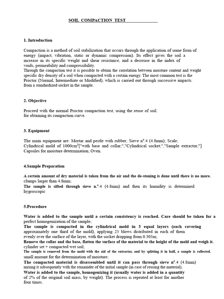 Compaction Test Report | PDF