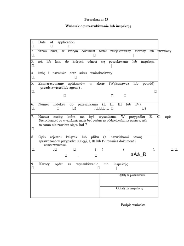 Formularz 23 | PDF