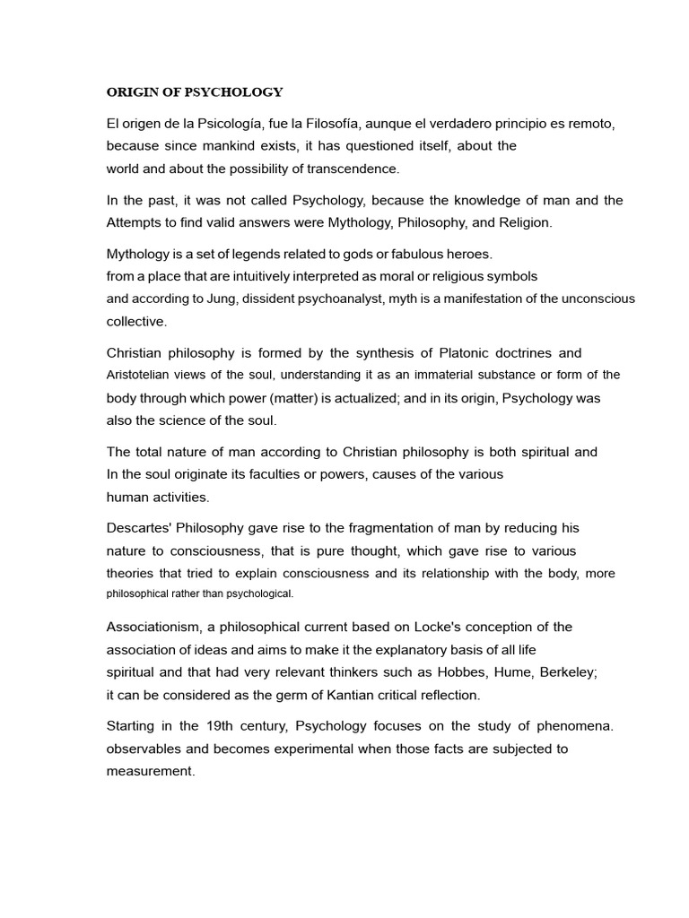 Origin of Psychology | PDF | Psychology | Classical Conditioning