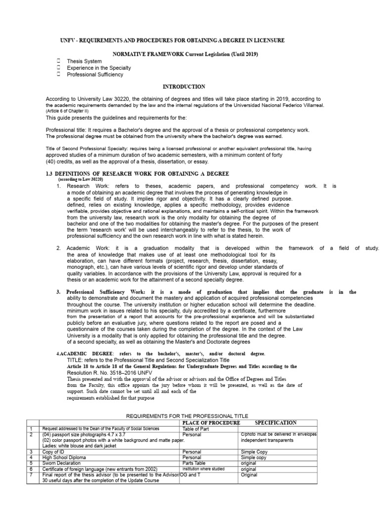 Unfv Title Requirements | PDF | Methodology | Academic Degree