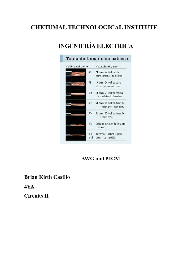 AWG and MCM | PDF | Electricity | Manufactured Goods