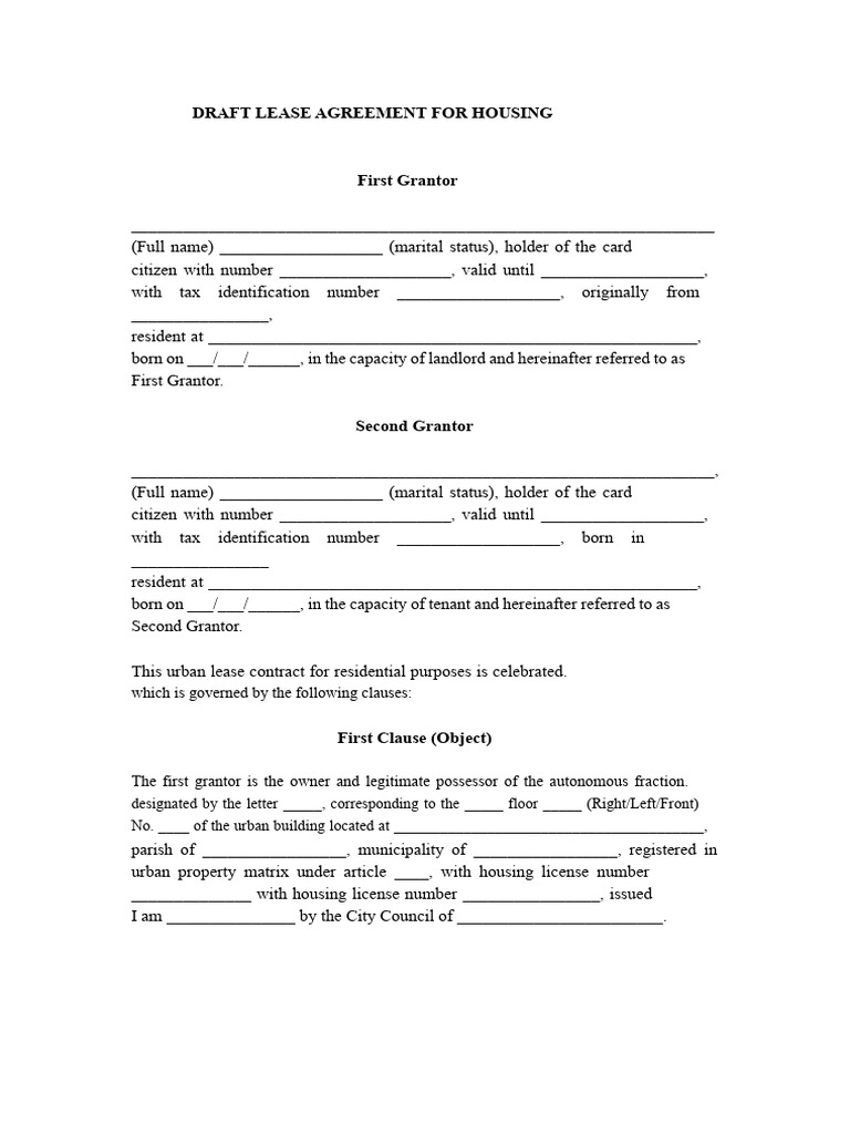 DRAFT-LEASE-CONTRACT-FOR-HOUSING-1.pdf | PDF | Lease | Common Law