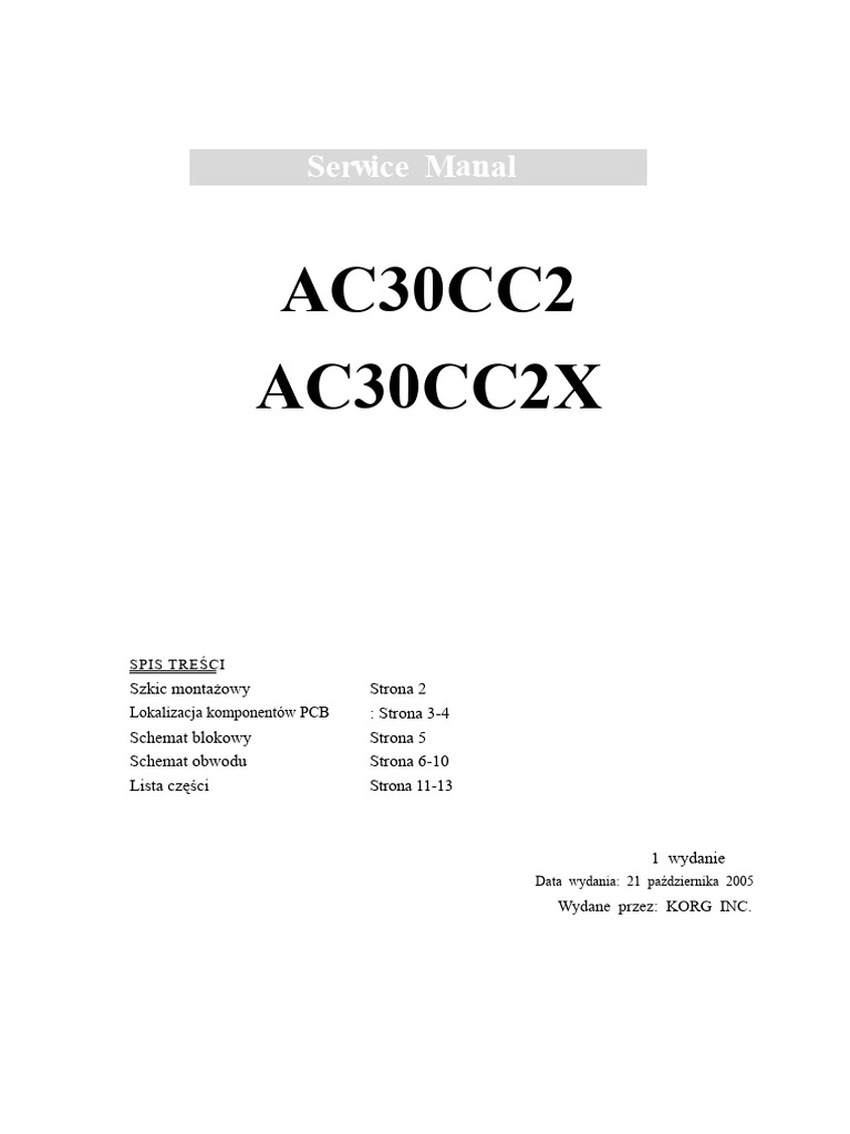Podręcznik Serwisowy VOX AC30CC | PDF