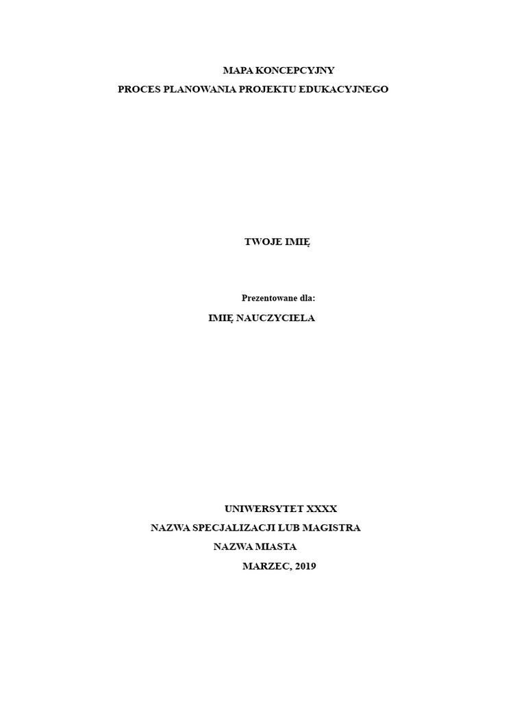 Mapa Koncepcyjny Projektu Edukacyjnego | PDF
