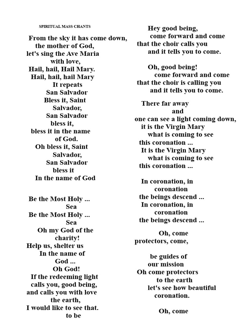 Spiritual Songs | PDF | Mary, Mother Of Jesus | Religious Belief And ...