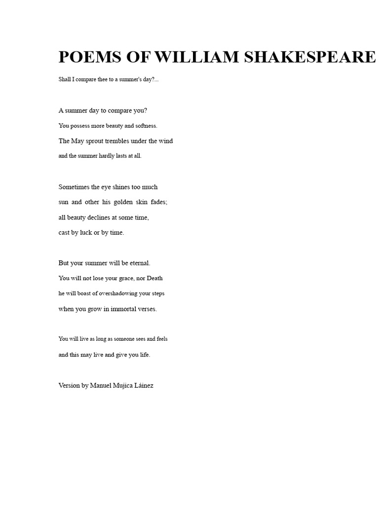 Shakespeare's Timeless Love Poems | PDF