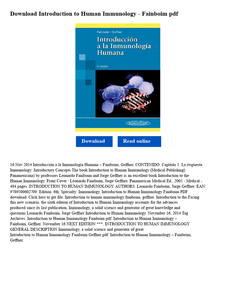 Introduction To Human Immunology Svdsi | PDF