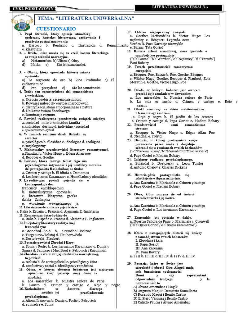 Kwestionariusz 2 | PDF