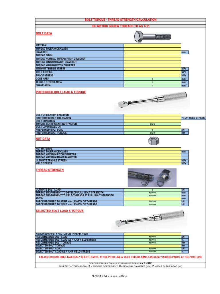 Metric Bolt Torque Calculation Guide | PDF | Screw | Nut (Hardware)