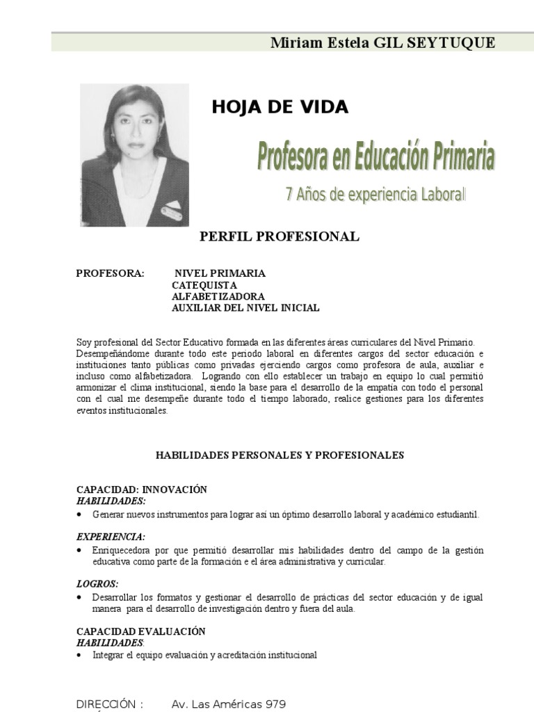 Curriculum MIRIAM | PDF | Maestros | Plan de estudios