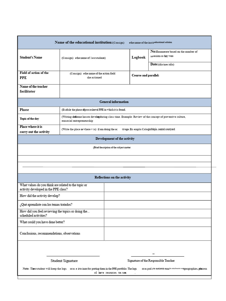Student Participation Log For 1st and 2nd Year of High School | PDF