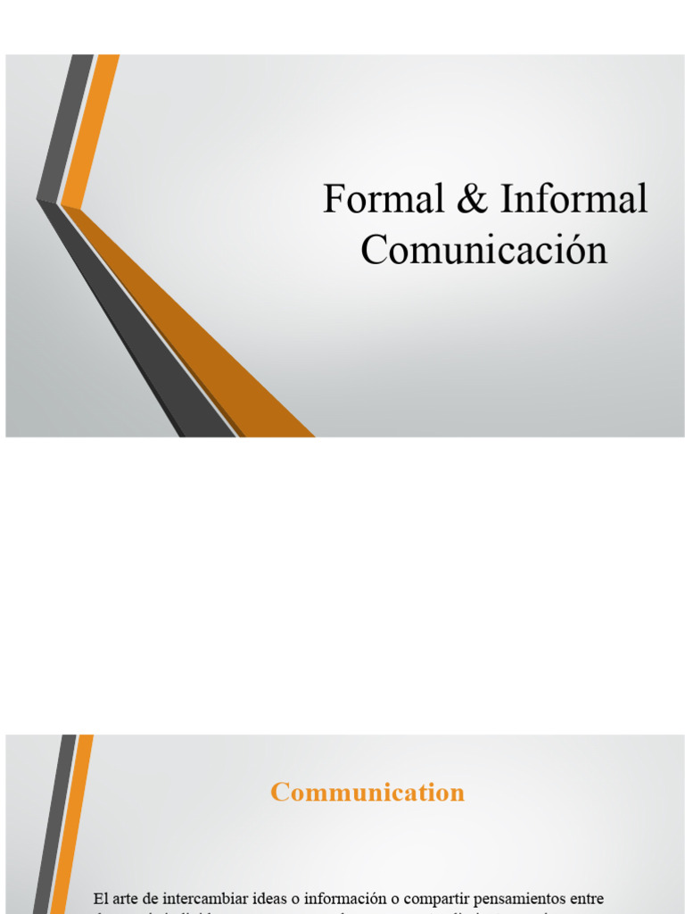 Comunicación Formal e Informal: Claves y Tipos | PDF | Comunicación ...
