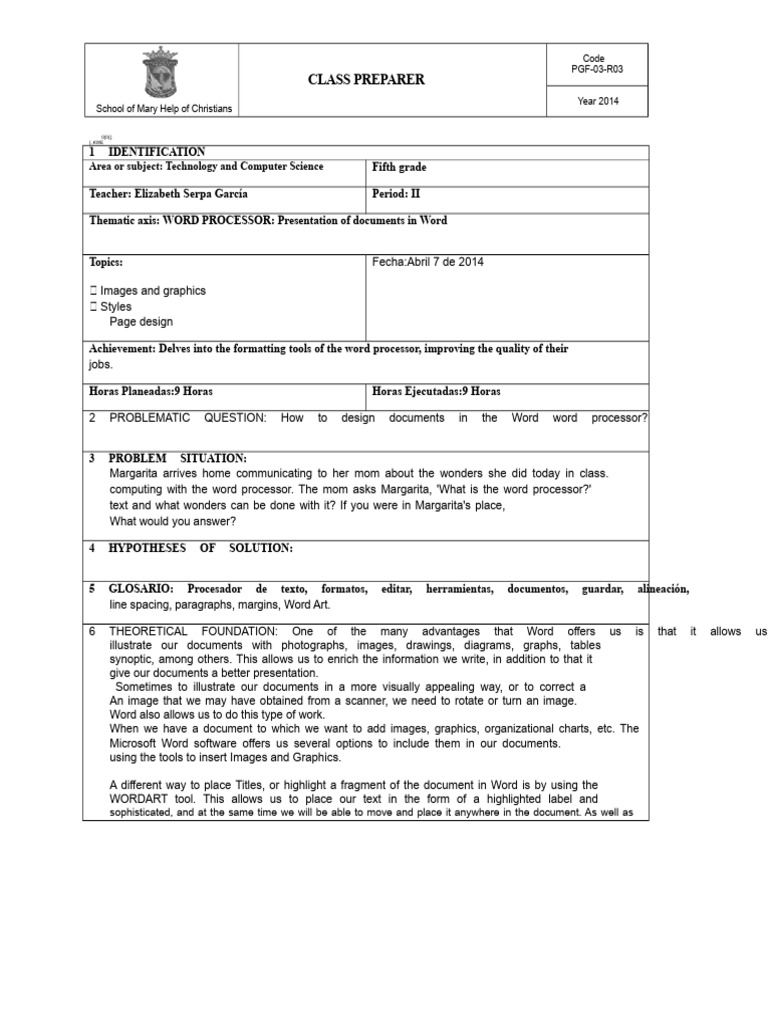 Technology and Computer Science Class Preparation from 5 to 11 Second ...