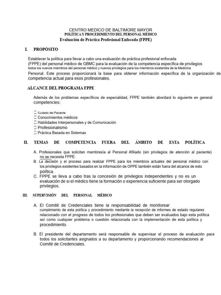 Fppe | PDF | Hospital | Historial médico