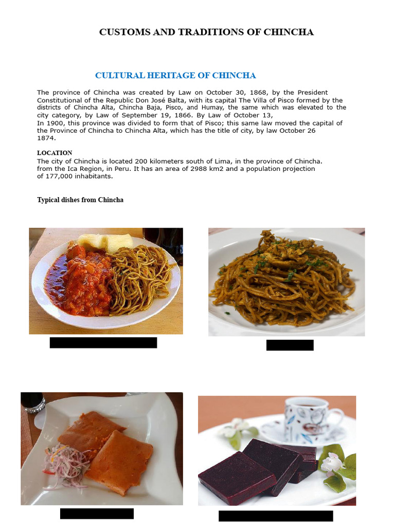 Chincha's Customs and Culinary Traditions | PDF | Food And Drink ...