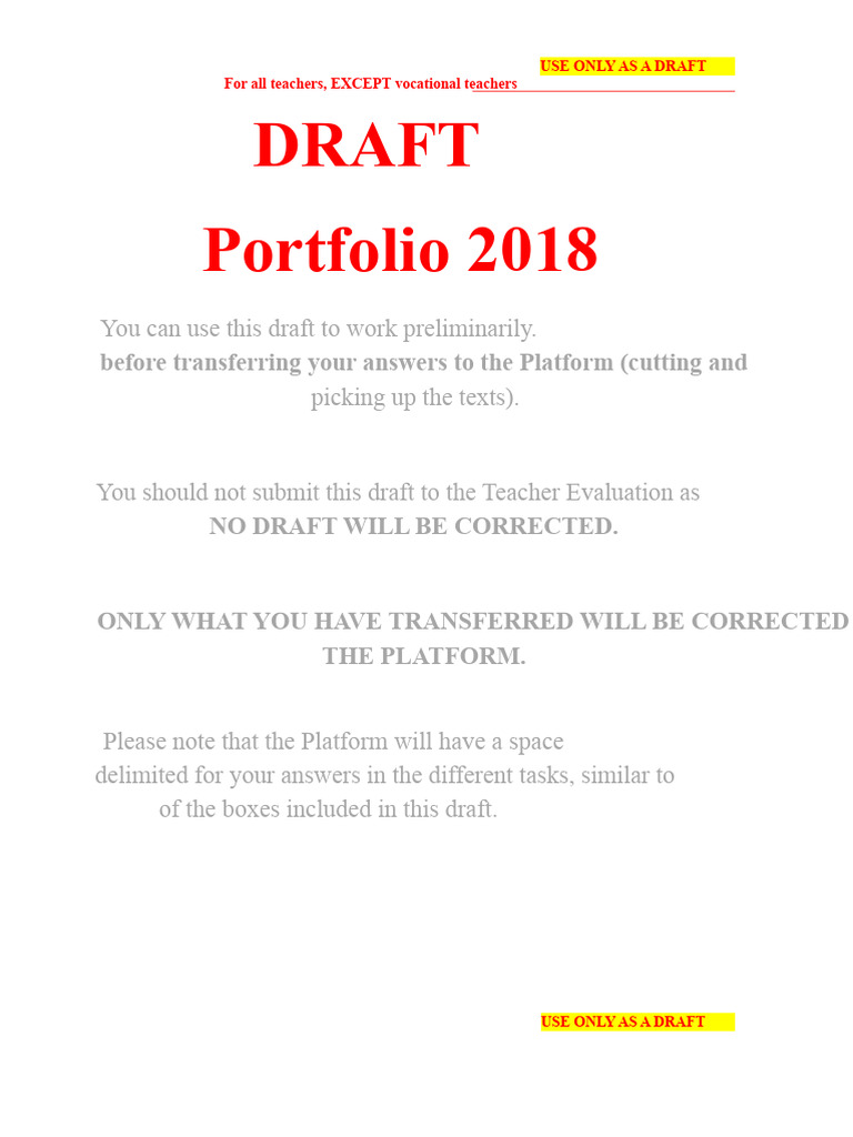 Portfolio Draft To Share | PDF | Teachers | Procedural Knowledge