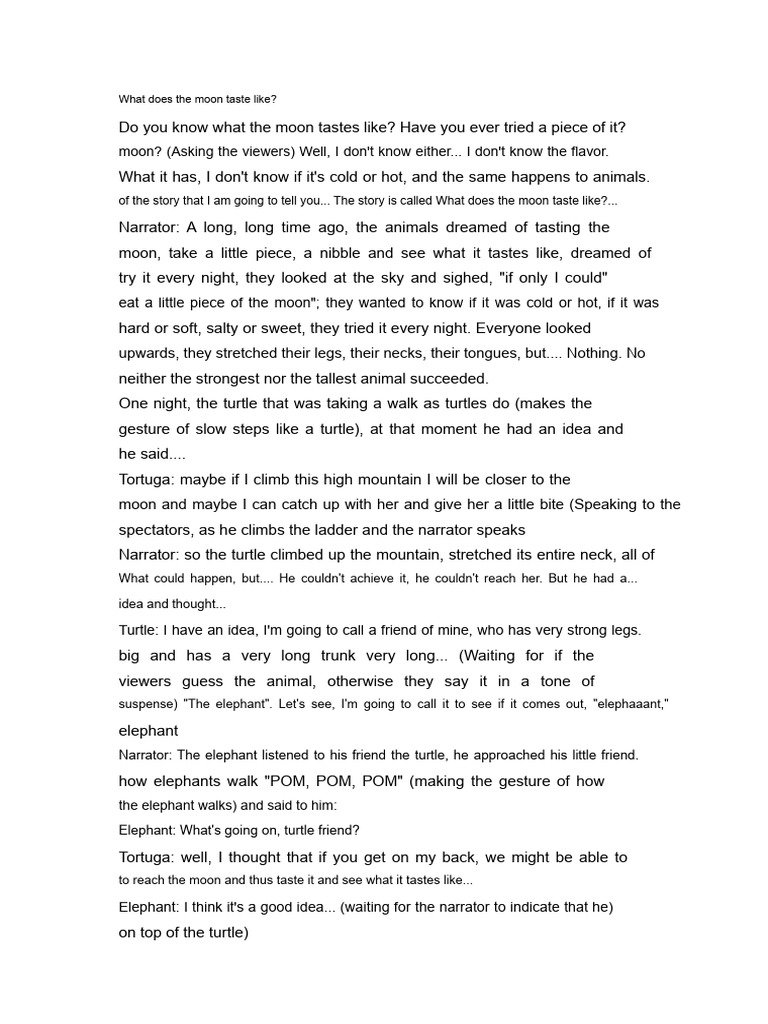 What Does The Moon Taste Like? Script | PDF