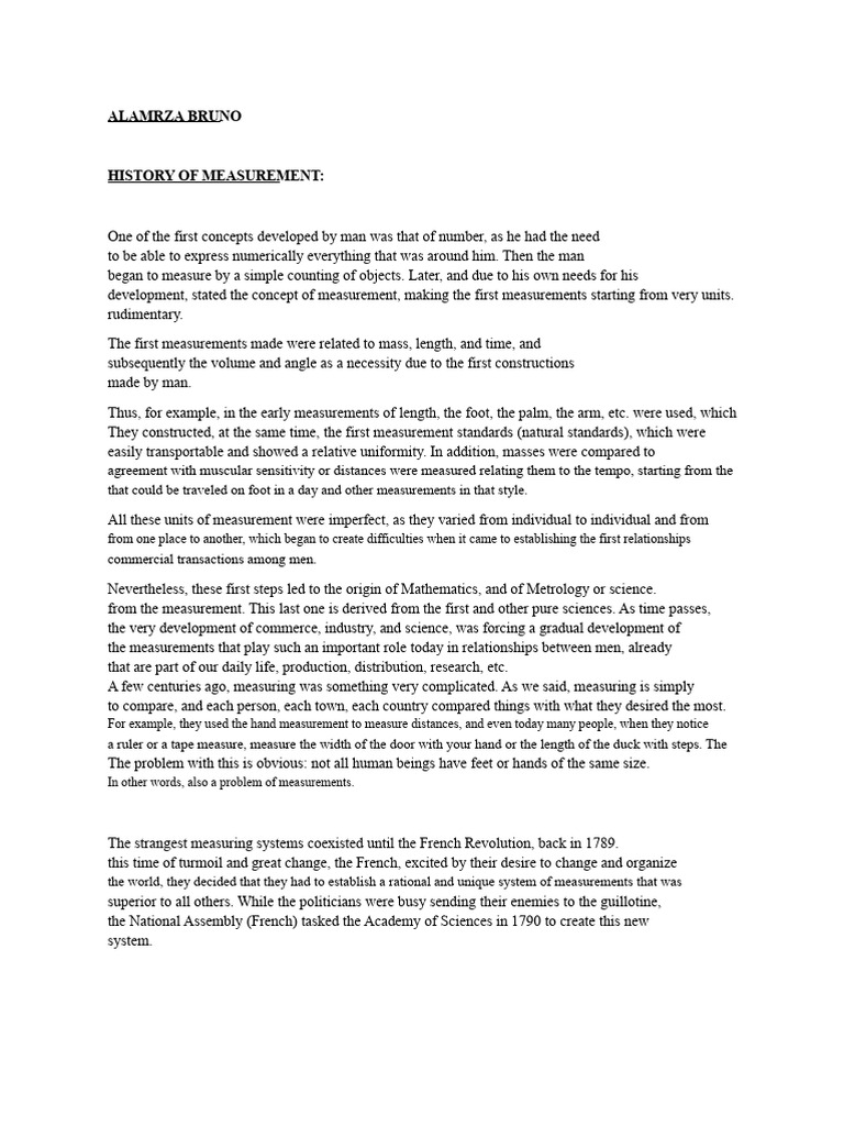 History of Measurement | PDF | Measurement | Weight