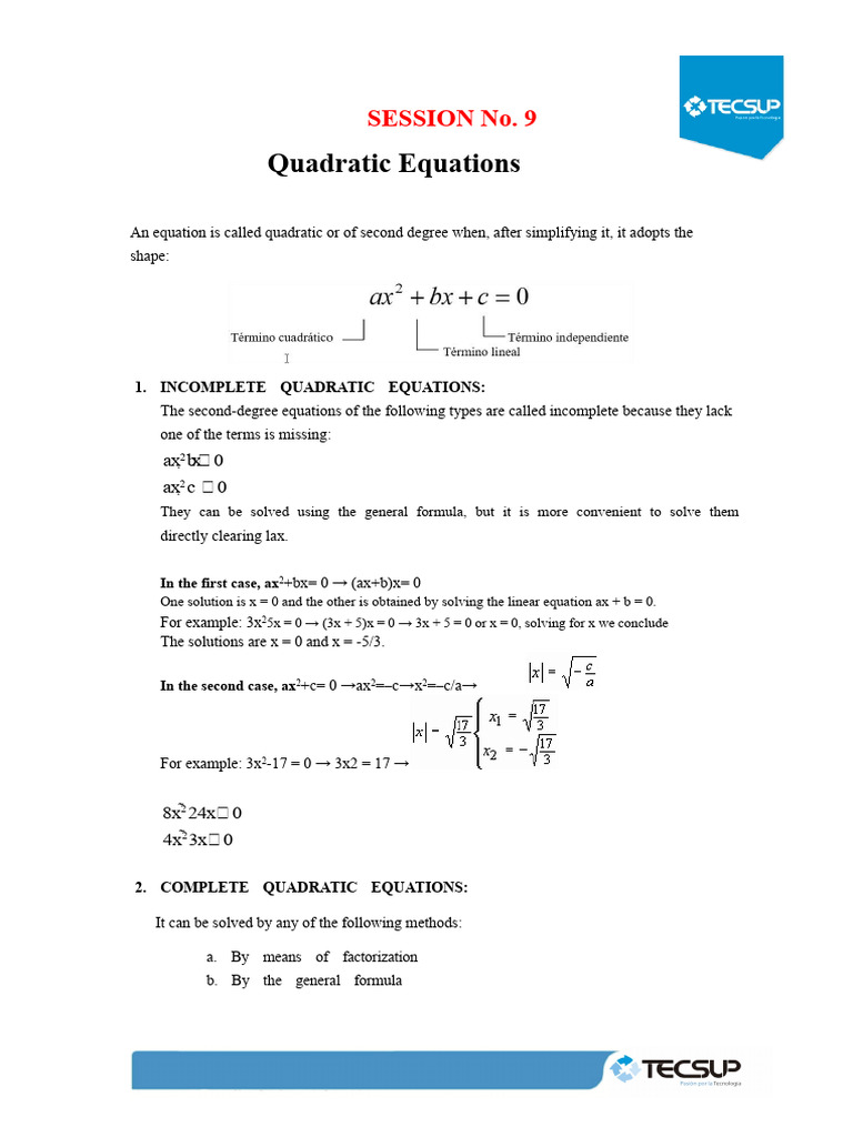 Understanding Quadratic Equations | PDF | Equations | Quadratic Equation