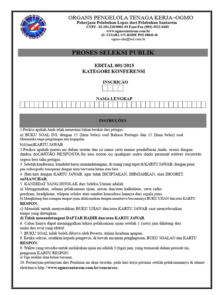 Proses Seleksi Publik OGMO 2015 | PDF