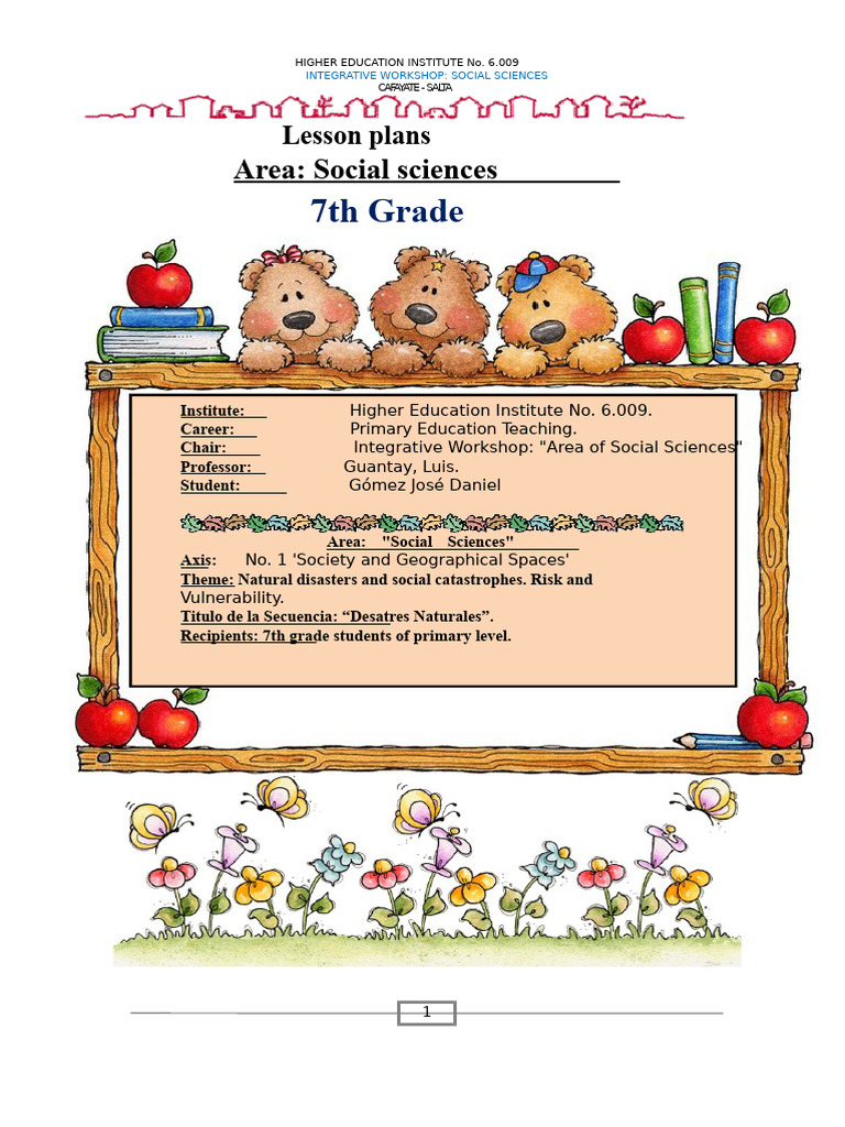 7th Grade Lesson Plans on Natural Disasters | PDF