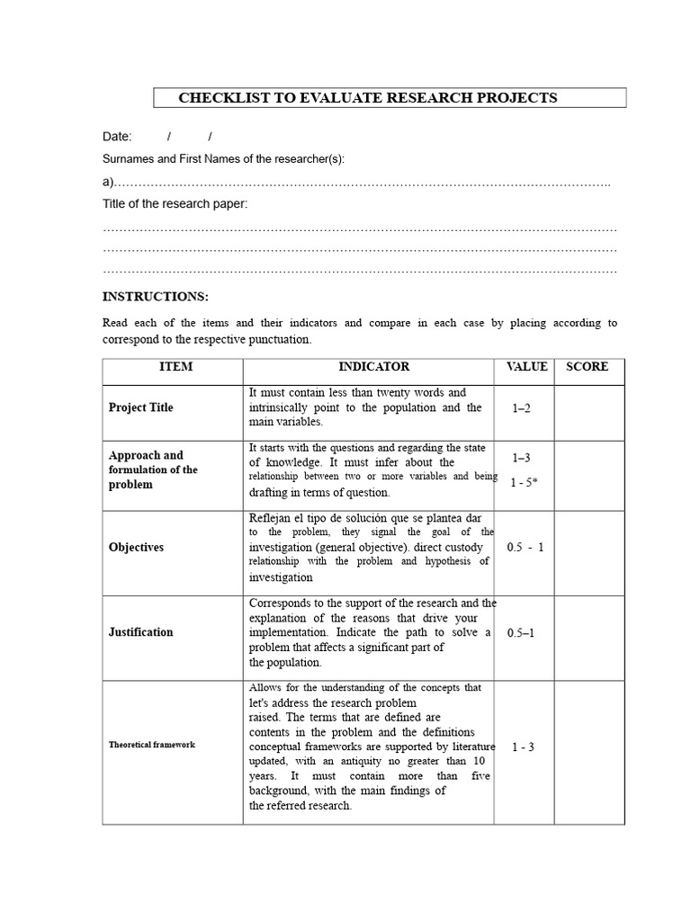 Checklist for Evaluating Final Report | PDF | Hypothesis | Methodology