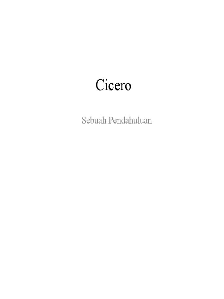 Sejarah dan Karya Cicero: Pengacara Terkenal | PDF