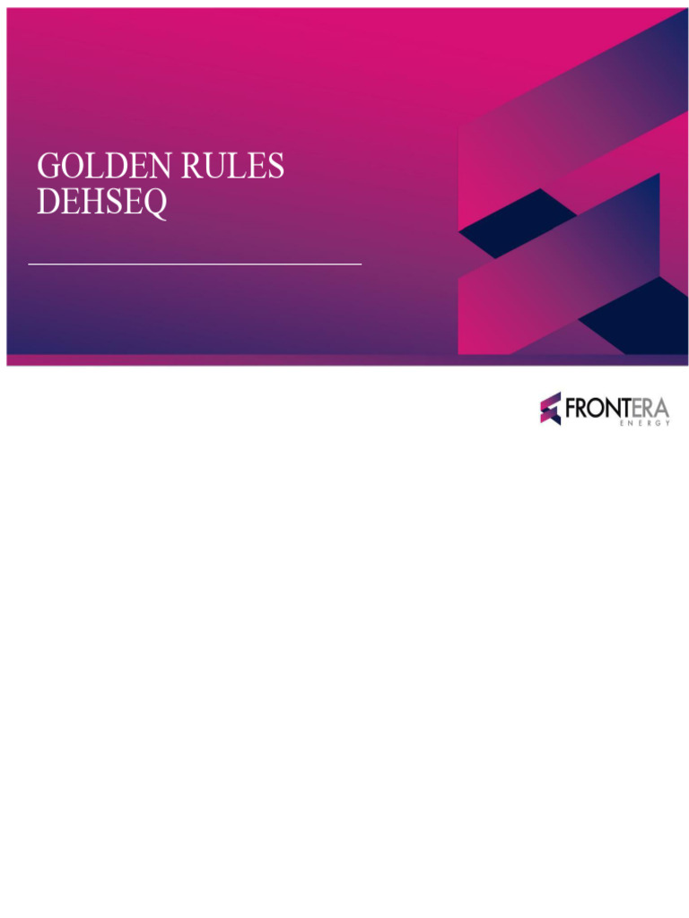 Golden Rules of HSEQ Compliance | PDF | Regulatory Compliance | Risk
