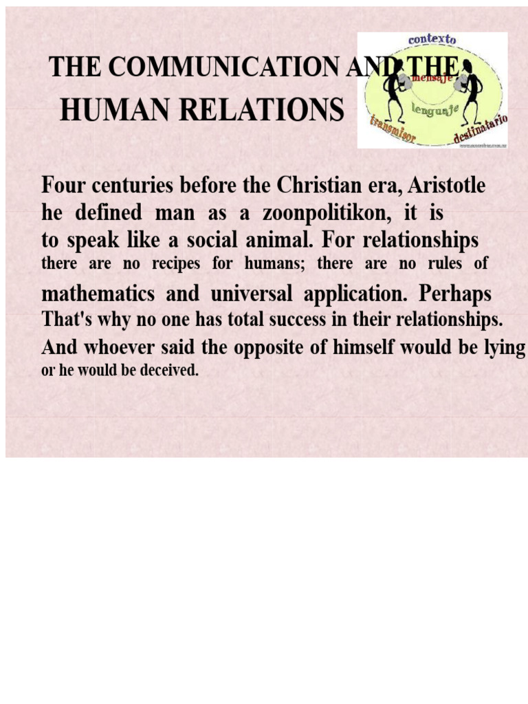 Communication and Human Relations | PDF | Communication | Information