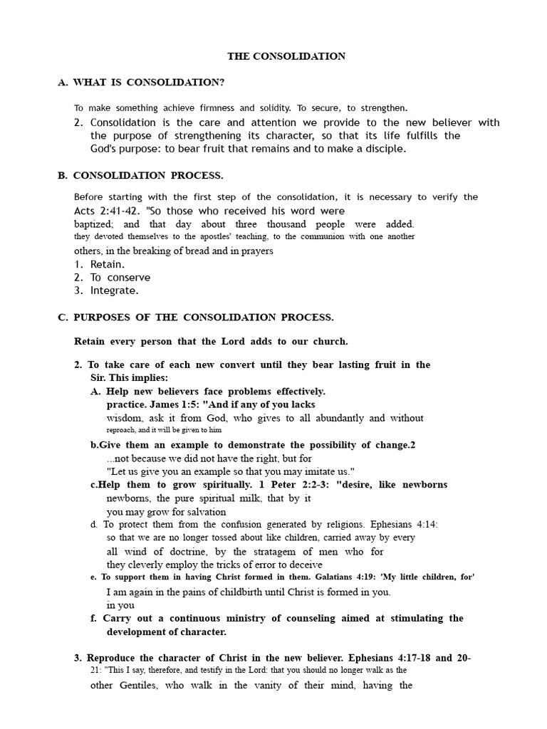 Understanding the Consolidation Process | PDF | Jesus | Disciple ...